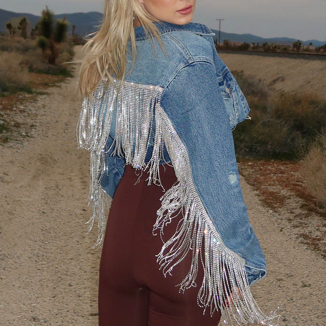 Rhinestone fringe denim jacket – LosAngelesCowgirl