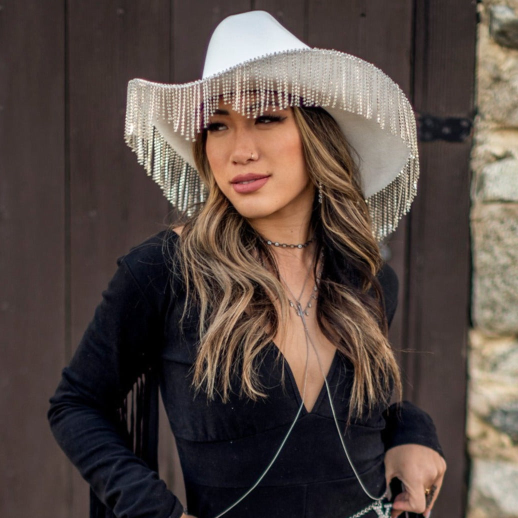 Rhinestone fringe cowboy hat – LosAngelesCowgirl